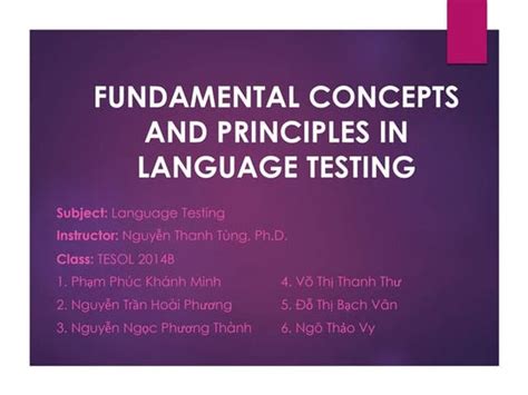 Principles Of Language Assessment Pptx Standardized Testing