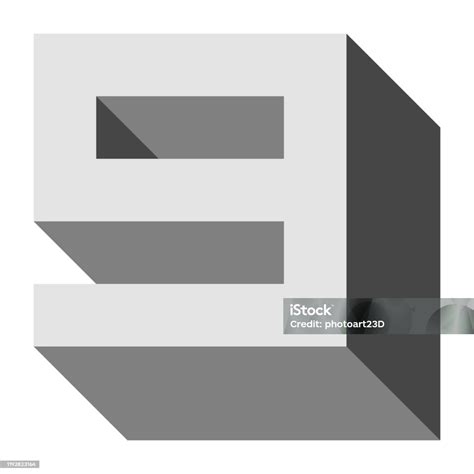 문자 및 숫자 등각측량 입방 글꼴 3d 오른쪽 아래 앞면 밝은 회색 숫자 9 벡터 0명에 대한 스톡 벡터 아트 및 기타 이미지 Istock