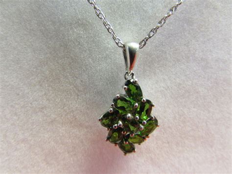 Lot Detail Gorgeous Stauer Green Faceted Gemstone Pendant On Sterling