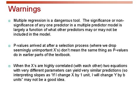 Multiple Regression Inference For Multiple Regression A Case