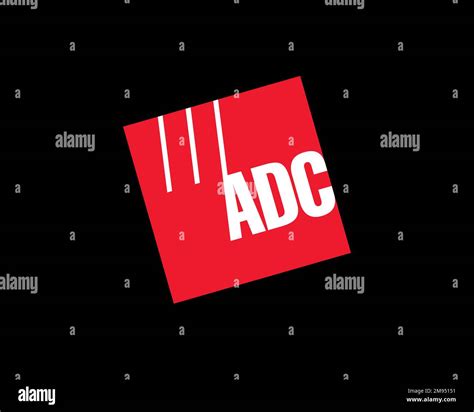 ADC Telecommunications Rotated Logo Black Background Stock Photo Alamy
