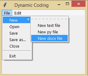 Create Menubar In Tkinter Dynamic Coding