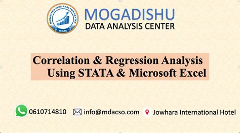 Correlation And Regression Analysis Using Stata And Ms Excel Mogadishu Data Analysis Center
