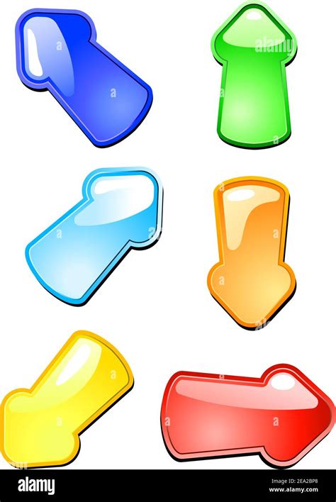 Set Of Glossy Arrow Icons For Web Design Stock Vector Image Art Alamy