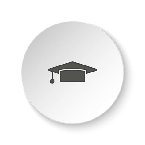 Round Button For Web Icon Graduation Cap Button Banner Round Badge Interface For Application