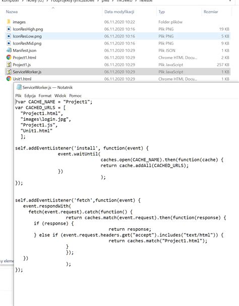 pwa and generated serviceworker js tms web core tms support center