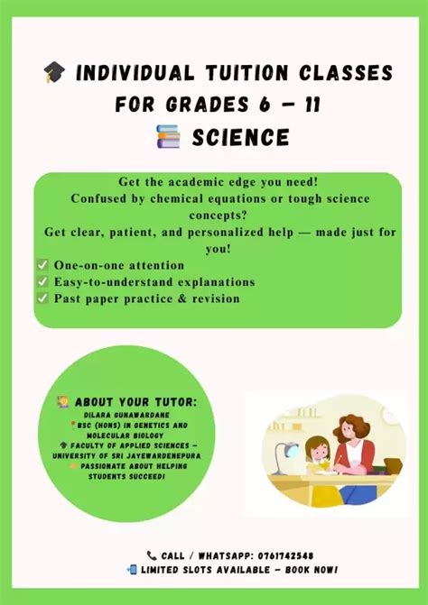 Science Classes Science Ol Grade 6 11 Colombo