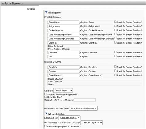 Litigation Information Customizing The Litigation Form Legalserver Help
