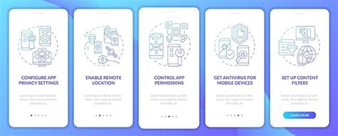 Information Security Tips Onboarding Mobile App Page Screen Brochure