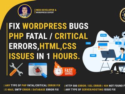 Fix Wordpress Bugs Php Errors Html Css Issue In 1 Hours Upwork