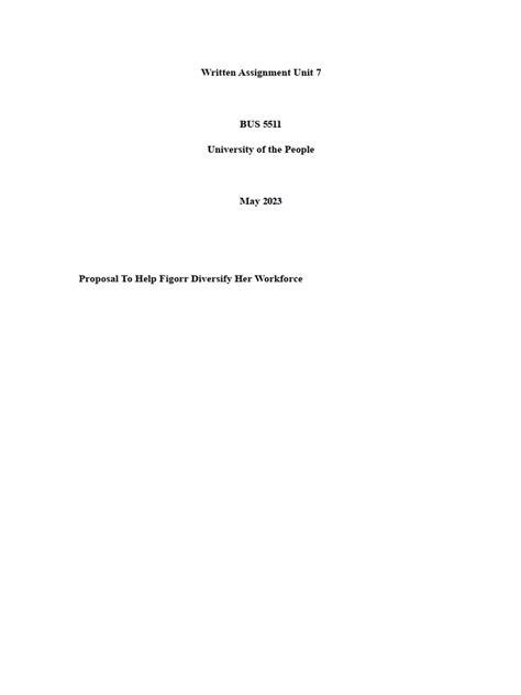 Written Assignment Unit 7 Bus 5511 Pdf Recruitment Employment