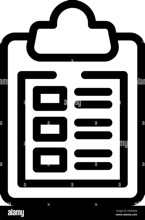 Line Art Icon Of A Clipboard With A Checklist Representing Task Management And Organization