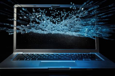 Premium Photo Witness The Stunning Sight Of A Laptop Computer Sending Arcs Of Splashing Water