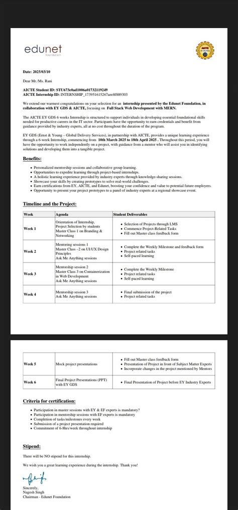 Internship Fullstackdevelopment Mern Webdevelopment Aicte Eygds Rani Pawar