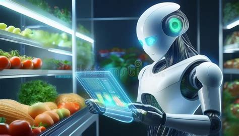 Artificial Intelligence Analyzing Nutritional Data On A Digital Tablet