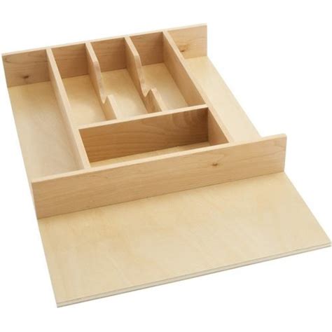 Rev A Shelf 4WCT 1 14 625 Inch Width Tall Cutlery Tray Insert Natural Wood CabinetParts Com