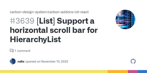 List Support A Horizontal Scroll Bar For Hierarchylist Issue Carbon Design System