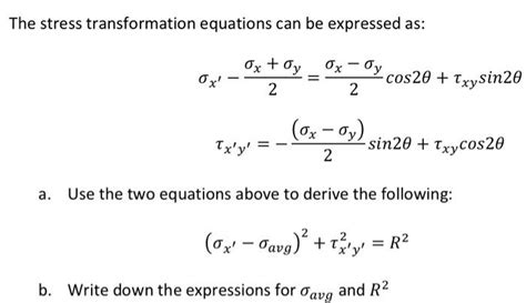 Solved The Stress Transformation Equations Can Be Expressed