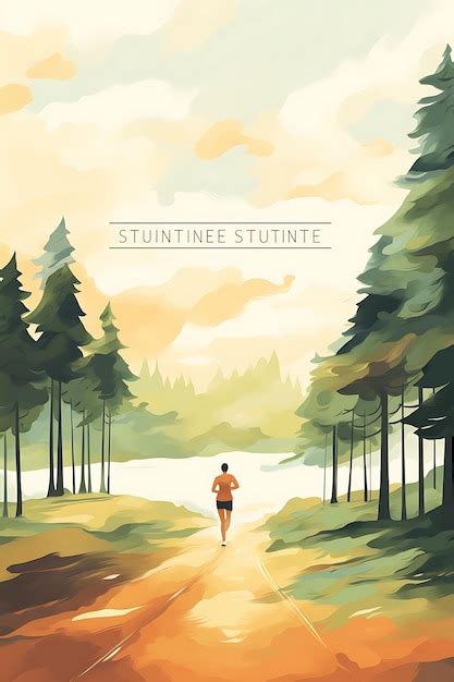 Premium Ai Image Poster Design Of Long Distance Running Serenity And
