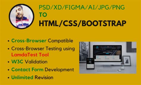 convert psd figma to responsive html css bootstrap 5 responsive website by sushant choudha fiverr