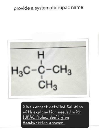 Answered Provide A Systematic Iupac Name H Bartleby