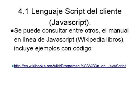 Programacin Web Unidad 3 Lenguaje Script Del Cliente