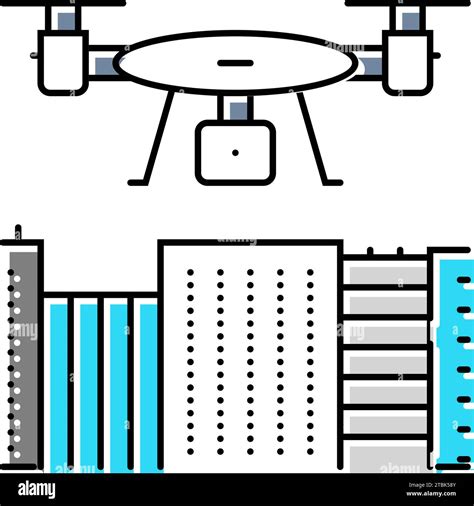 Drone Mapping Color Icon Vector Illustration Stock Vector Image And Art Alamy