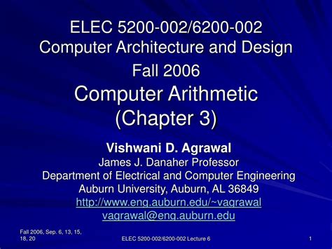 PPT ELEC 5200 002 6200 002 Computer Architecture And Design Fall 2006