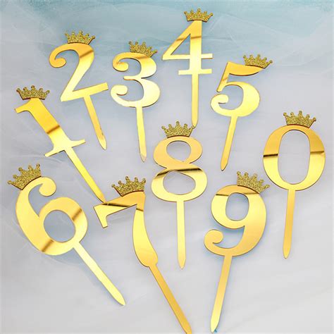 Badu Bg Номер 0 9 Торта за торта Годишнина от рожден ден Сватбено парти Цифрови топчета за