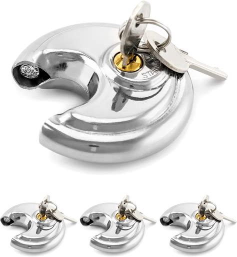 Cincinno Discus Padlock With Key 6 Pack Stainless Steel Storage Lock