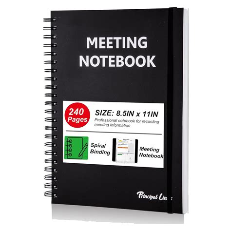 Meeting Notebook For Work With Action Items Project Planner For Note Taking Office Business