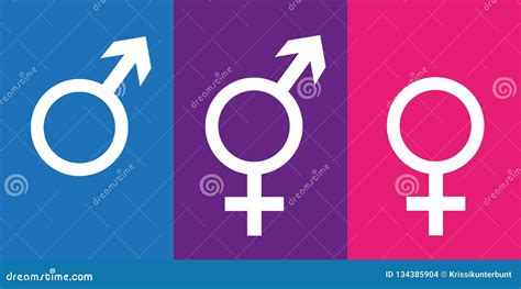 Set Of Gender Symbols Including Neutral Icon Stock Vector