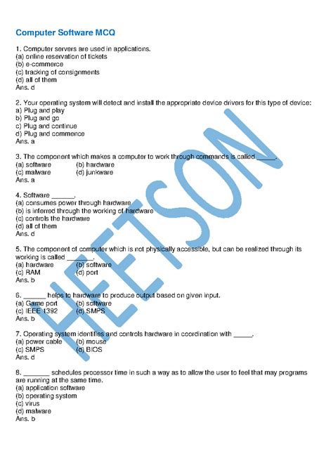 Computer Software Questions Computer Software Mcq Computer Servers Are Used In Applications