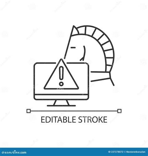 Linear Trojan Icon From Cyber Outline Collection Thin Line Trojan