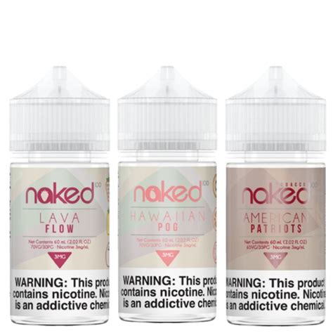 Naked 100 E Liquid 60ml FREEBASE KMG Imports