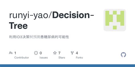 Github Runyi Yaodecision Tree 利用id3决策树预测患糖尿病的可能性