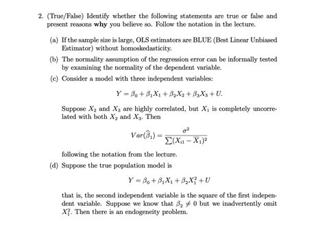 Solved Truefalse ﻿identify Whether The Following