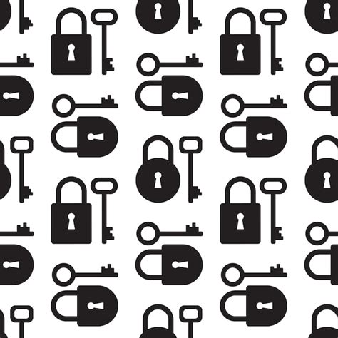 Premium Vector Black Keys And Padlocks Seamless Pattern With Keys And Locks On A White Background