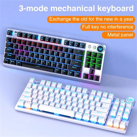 Aula F3001 무선 블루투스 유선 기계식 키보드 24g 3 가지 모드 사무실 백라이트 87 키 티몬