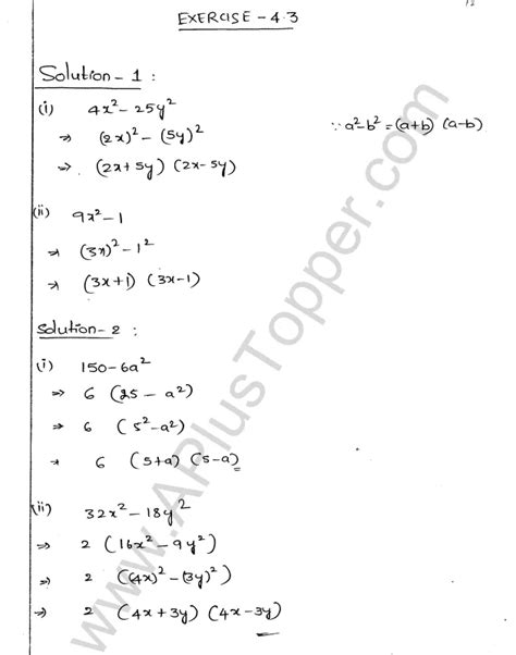 Ml Aggarwal Icse Solutions For Class 9 Maths Chapter 4 Factorisation