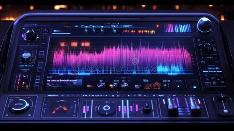 Dynamic Futuristic Hud Display With Equalizer Visualization Effects Stock Illustration