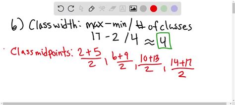 ⏩solved Identify The Class Width Class Midpoints And Class… Numerade