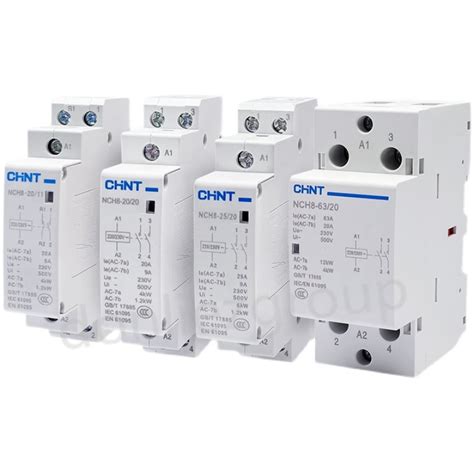 Chint Household Small Single Phase Ac Contactor Nch8 20 20 20a 25a 220v Guide Rail Type Shopee