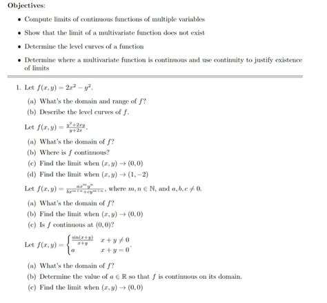 Solved Objectives • Compute Limits Of Continuous Functions
