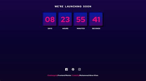 Frontend Mentor Responsive Countdown Timer Using Html Css And