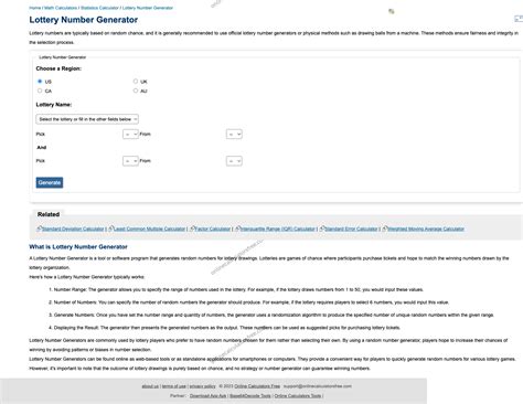 Lucky Lottery Number Generator 2025 CalculatorFree