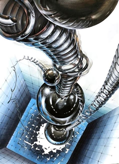 Realistic Drawing Of Metal Objects In A Room