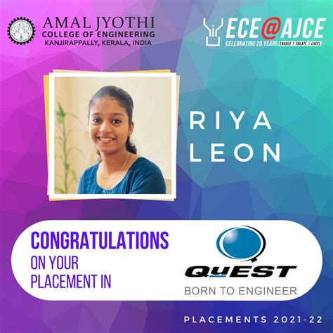 Congratulations On Your Placement Dept Of Ece Ajce