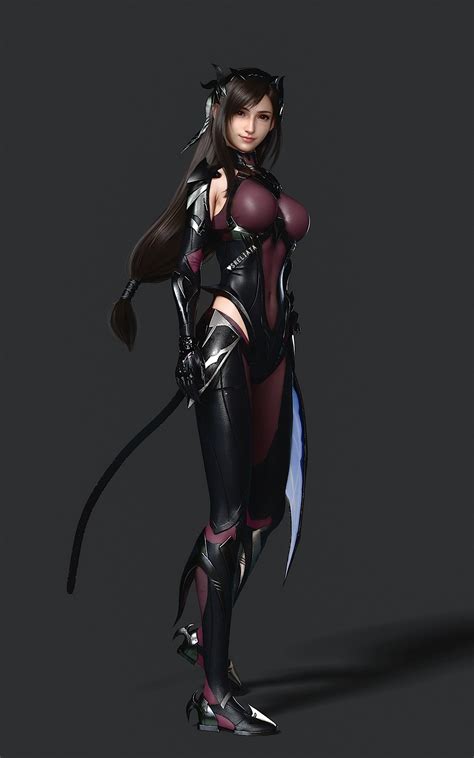 Tifa Lockhart And Bahamut Tifa Final Fantasy And More Drawn By Sreliata Danbooru