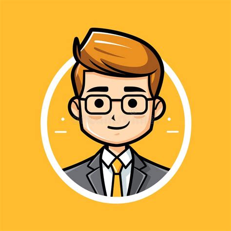 Vector Icon Of A Stylish Man In Glasses And A Suit Stock Vector